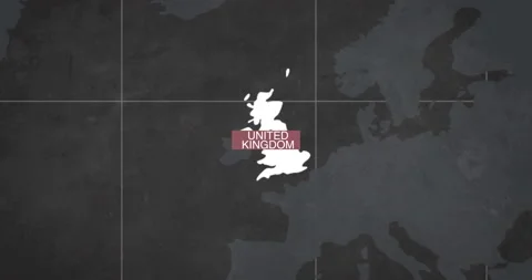 United Kingdom map 4K against blue anima... | Stock Video | Pond5
