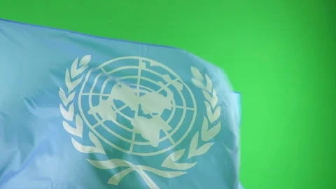 United Nations Flag flying in front of G... | Stock Video | Pond5