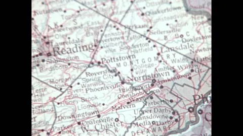 UNITED STATES 1970s: Close up of map, zo... | Stock Video | Pond5