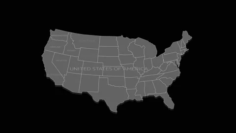 United States of America animated map wi... | Stock Video | Pond5