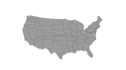 United States of America animated map wi... | Stock Video | Pond5