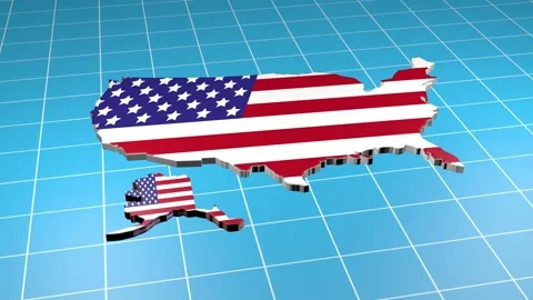 United States of America Border Map Intr... | Stock Video | Pond5