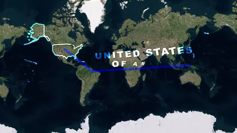 United States of America Map Animation | Stock Video | Pond5
