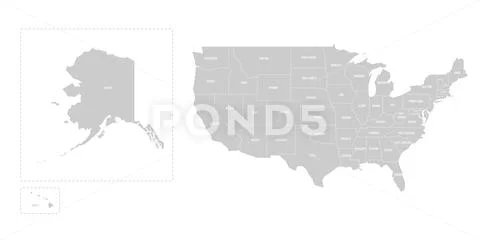 United States of America political map of administrative divisions ...