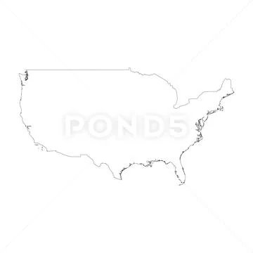 United States of America vector country map outline: Graphic #202602857