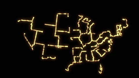 United States map animated illumination | Stock Video | Pond5