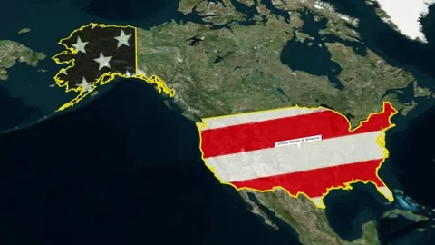 United States map animation with United ... | Stock Video | Pond5