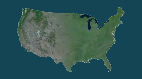 United States map - cartoon. Border. Sat... | Stock Video | Pond5