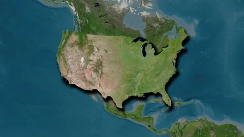 United States map - extract. Shadow. Sat... | Stock Video | Pond5