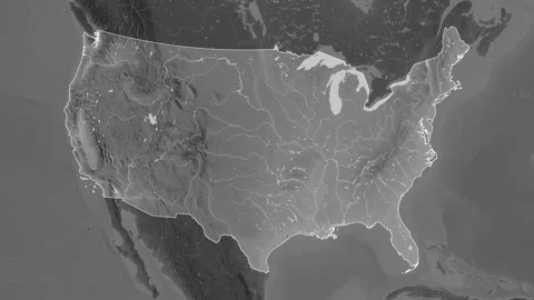 United States map - zoom. Border. Graysc... | Stock Video | Pond5