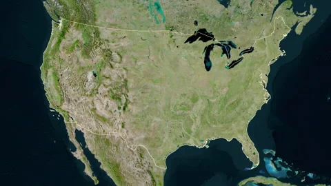 United States map - zoom. Regions. Satel... | Stock Video | Pond5