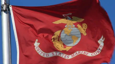 UNITED STATES MARINE CORPS FLAG | Stock Video | Pond5