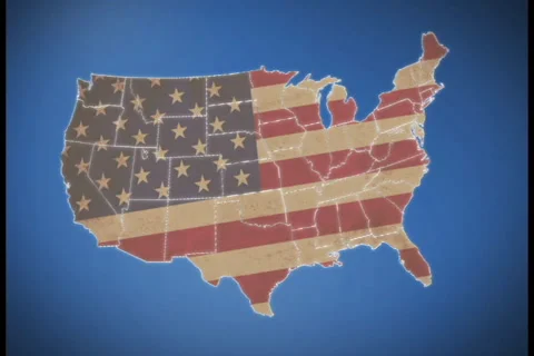Unites States of America Map with Old Gl... | Stock Video | Pond5