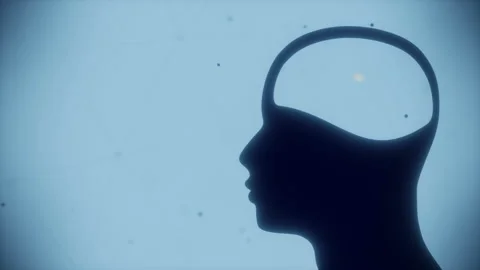 Universe filled with stars in the head. ... | Stock Video | Pond5