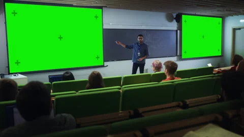 University Lecture with Green Screens | Stock Video | Pond5