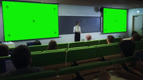 University Lecture with Green Screens | Stock Video | Pond5