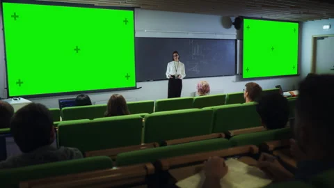 University Lecture with Green Screens | Stock Video | Pond5