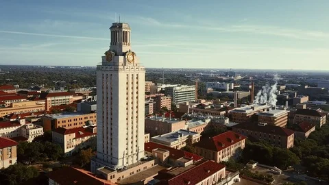 University of Texas Austin Aerial Clock ... | Stock Video | Pond5