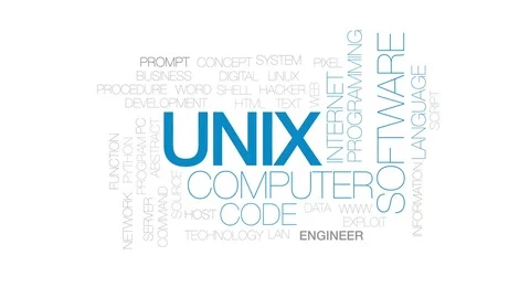 Unix animated word cloud, text design an... | Stock Video | Pond5