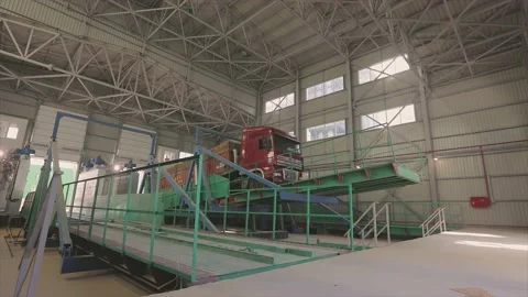 Unloading wheat from a truck to a silo, ... | Stock Video | Pond5