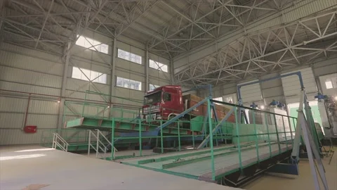 Unloading wheat from a truck to a silo, ... | Stock Video | Pond5