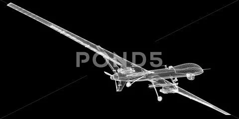 Unmanned aerial vehicle (uav) , body structure, wire model: Royalty ...