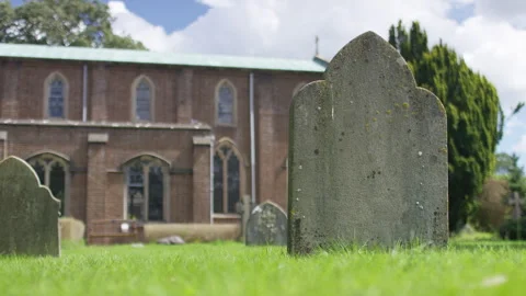 Unmarked gravestone in a cemetery on a b... | Stock Video | Pond5