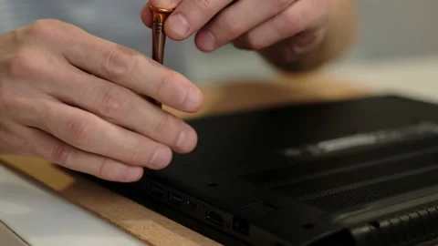 Unrecognizable engineer separating compu... | Stock Video | Pond5