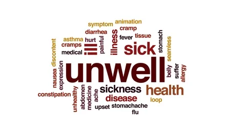 Unwell animated word cloud, text design ... | Stock Video | Pond5