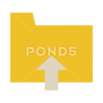 Upload folder icon. flat illustration of upload folder vector icon for web Illustration #112009316