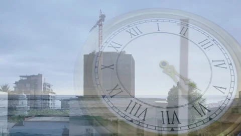 Upon clock overlay hands rotating and ad... | Stock Video | Pond5