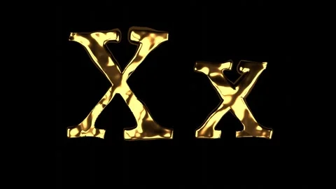 Upper and lower case X alphabet with gol... | Stock Video | Pond5