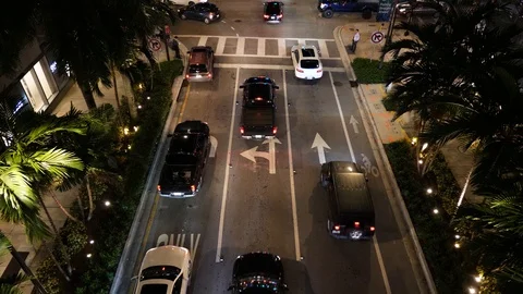 Upper angle view of street in the night | Stock Video | Pond5