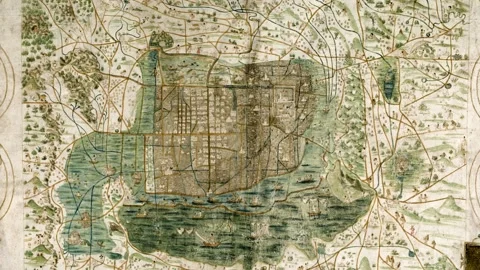 uppsala map of tenochtitlan, mexico | Stock Video | Pond5