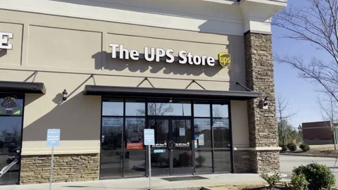 The UPS retail storefront exterior entra... | Stock Video | Pond5