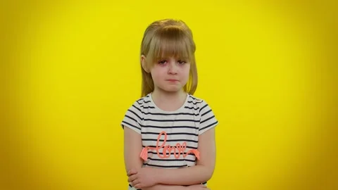 Upset disappointed kid child girl with t... | Stock Video | Pond5