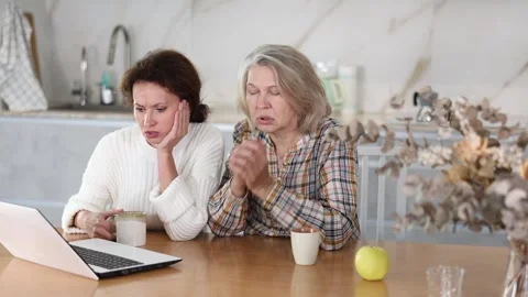 Upset old and middle-aged women speaking... | Stock Video | Pond5