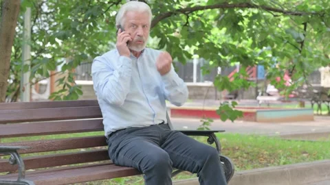 Upset Senior Old Man Arguing on phone wh... | Stock Video | Pond5