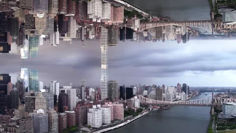 Upside down Inception effect on a citysc... | Stock Video | Pond5