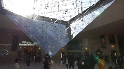 Louvre Pyramide Stock Video Footage | Royalty Free Louvre Pyramide ...