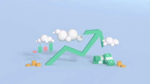 Uptrend line chart minimal cartoon style... | Stock Video | Pond5