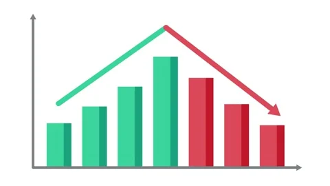 Upward and Downward Motion of Bar Graph | Stock Video | Pond5