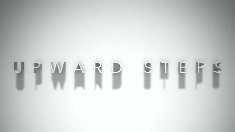 upward steps 3D title animation white te... | Stock Video | Pond5