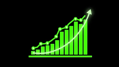 Upward Trend in Bar and Line Graph Anima... | Stock Video | Pond5
