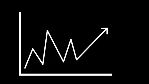 Upward Trend Line Graph on Black Backgro... | Stock Video | Pond5