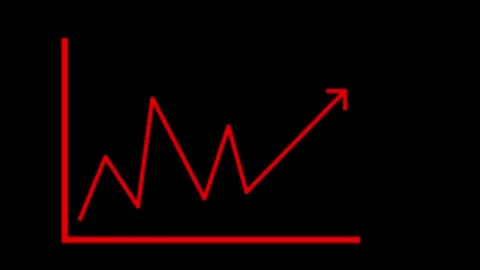 Upward Trend Line Graph on Black Backgro... | Stock Video | Pond5