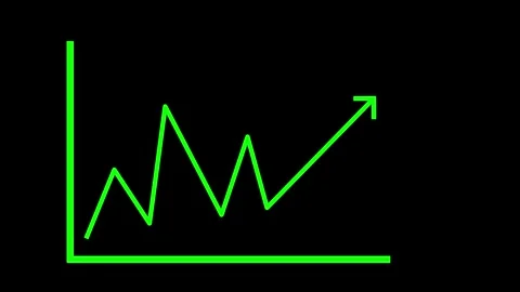 Upward Trend Line Graph on Black Backgro... | Stock Video | Pond5