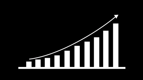 Upward Trending Bar Graph on Black Backg... | Stock Video | Pond5