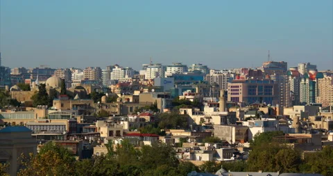 Urban Baku landscape. Panoramic view of ... | Stock Video | Pond5