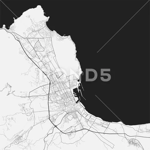 Urban city map of Palermo. Vector poster. Grayscale street map. Illustration #153362276